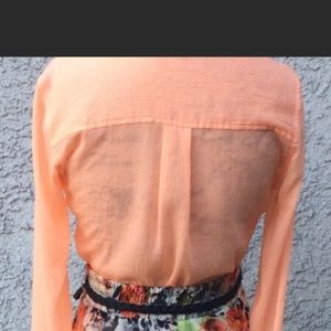 Guess | Tops | Nwot Guess Semi Sheer Peach Colored Shirt | Poshmark